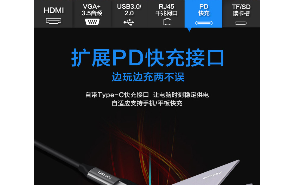 联想USB-C拓展坞 LX0801_多少钱_参数_图片_价格_用户评价_联想商城