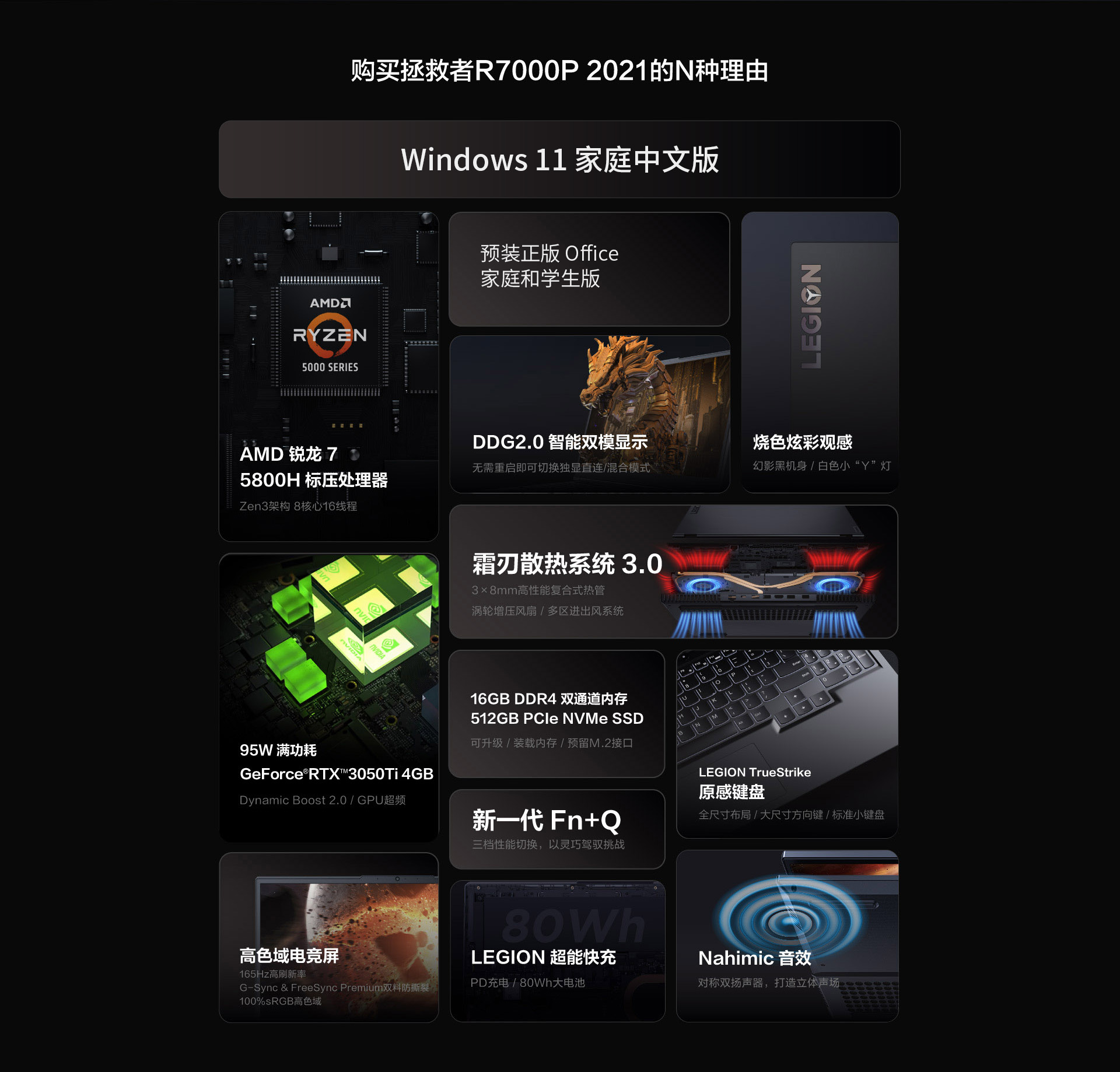 【官翻95新】联想拯救者R7000P 锐龙R7-5800H/3050Ti_多少钱_参数_图片_价格_用户评价_联想商城