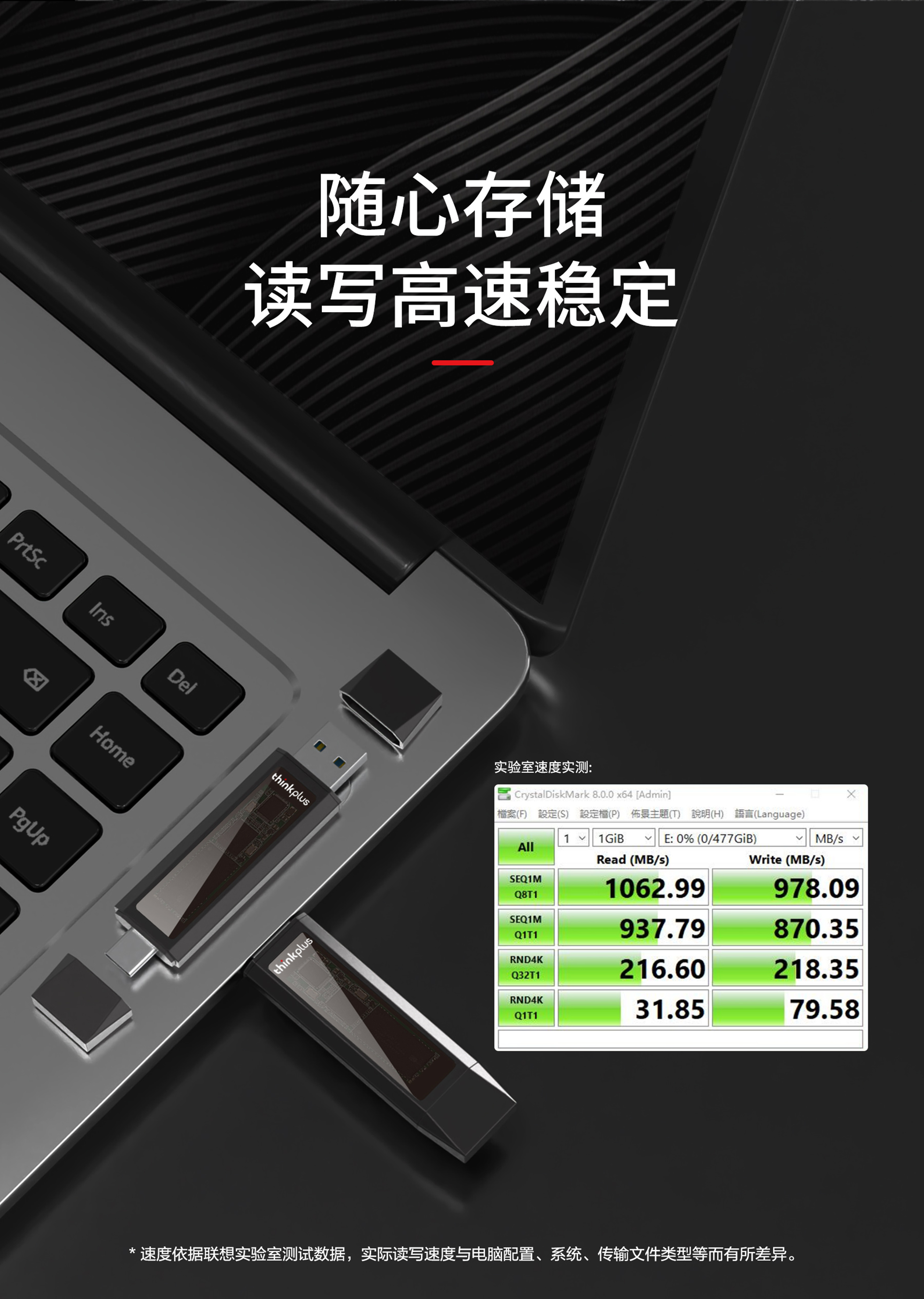 选件 联想（thinkplus）USB3.2 固态U盘 TU203-10G512GB 錆色_多少钱_参数_图片_价格_用户评价_联想商城