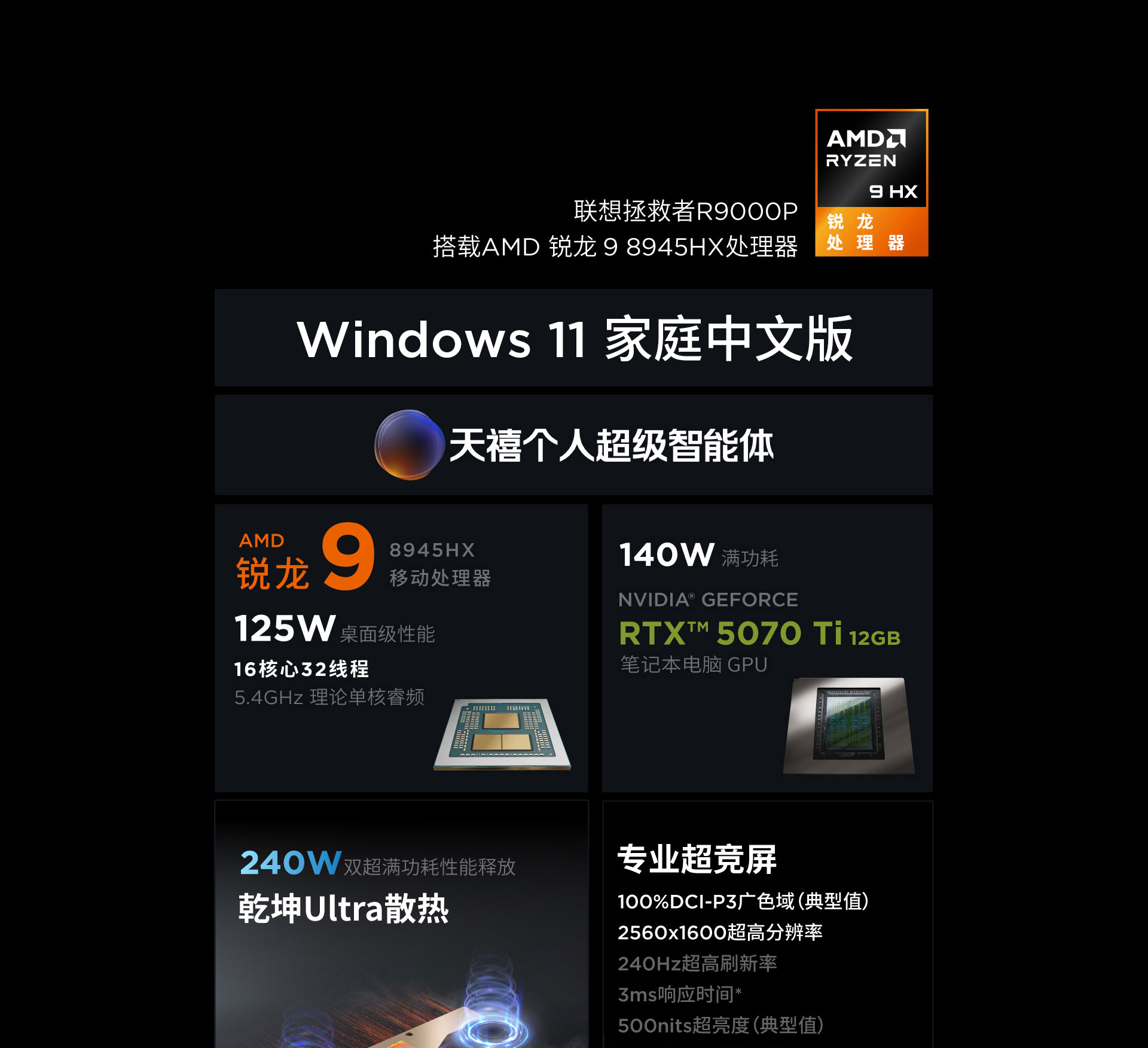 联想拯救者R9000P 2025 AI元启16英寸电竞游戏笔记本 碳晶黑_多少钱_参数_图片_价格_用户评价_联想商城